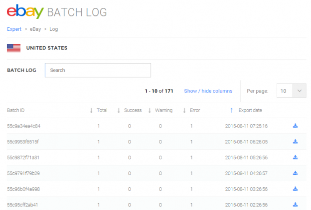 Batch Log Report - Documentation | Feed.Biz